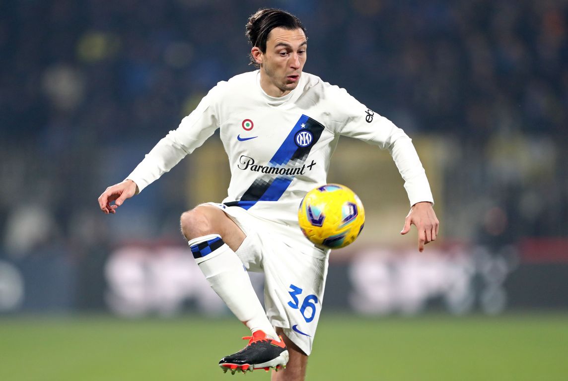 Inter defender Matteo Darmian celebrates Serie A win vs Bologna