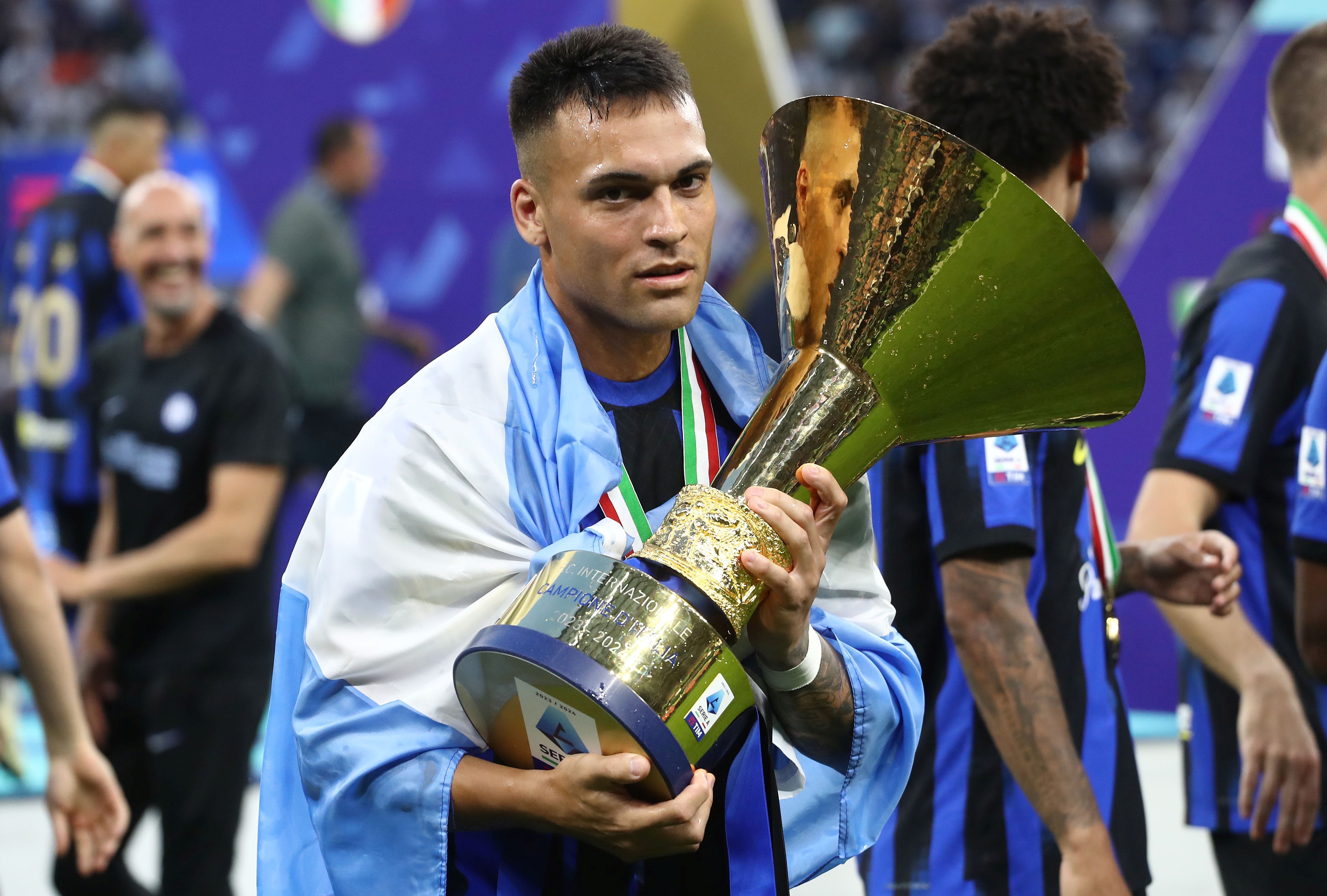 Photo - Lautaro Martinez & Lionel Messi celebrating for Argentina Photo - Lautaro Martinez & Lionel Messi celebrating for Argentina